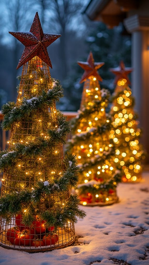 11 Tomato Cage Outdoor Christmas Tree Ideas for Small Yards - 2026